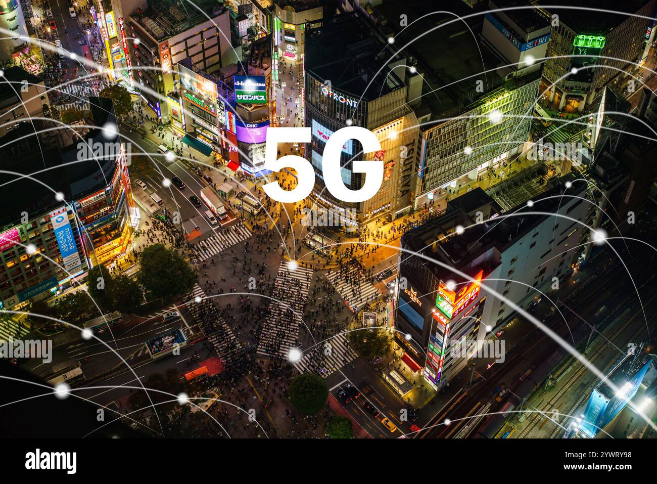 5G - 5th generation mobile communication systems and Tokyo Shibuya Stock Photo - Alamy