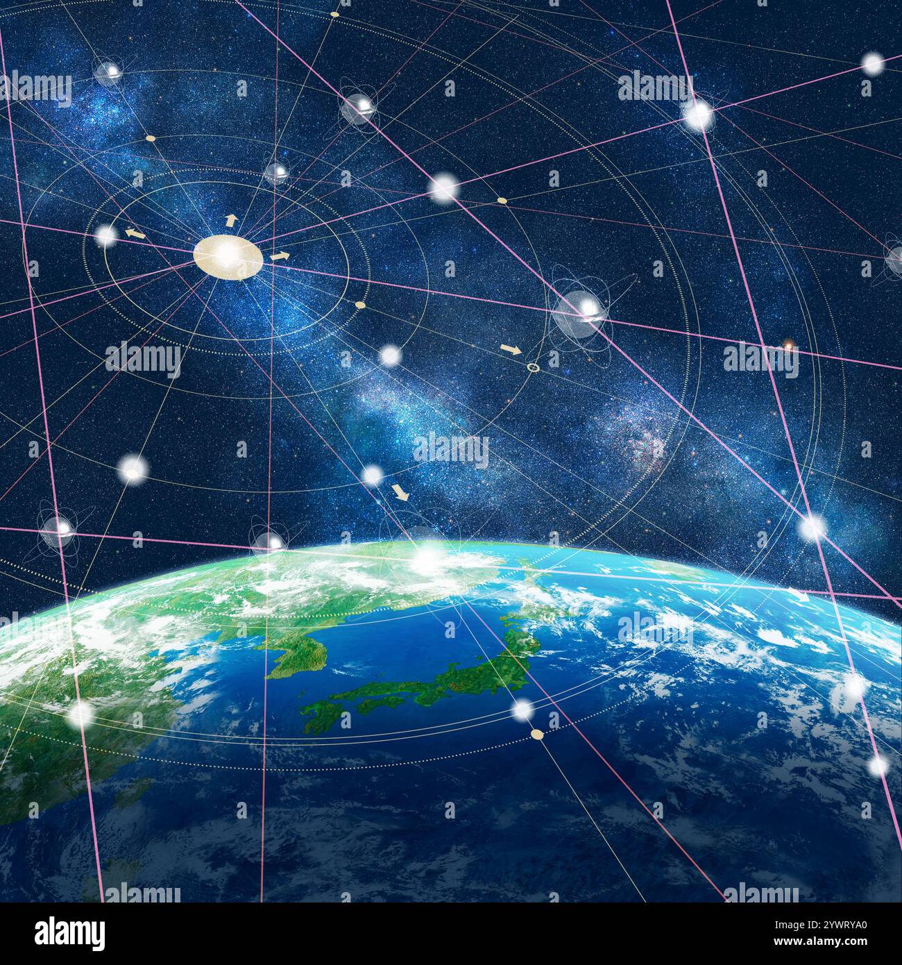 5G-5th generation mobile communications systems and Earth Stock Photo ...