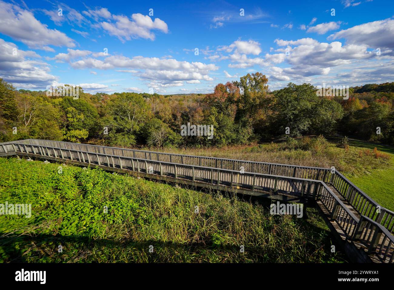 The staircase to The Great Temple Mound at Ocmulgee Mounds National ...