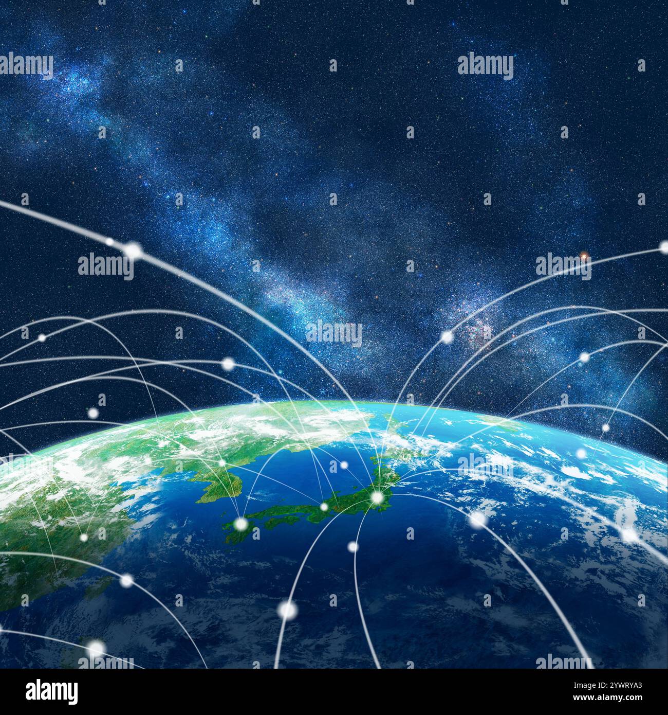 5G-5th generation mobile communications systems and Earth Stock Photo ...