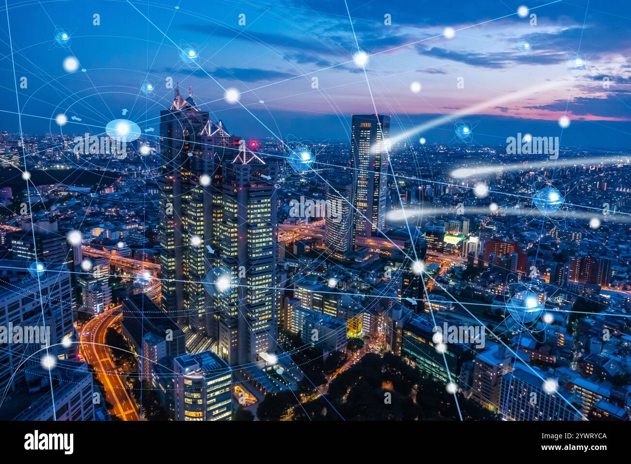 5G-5th generation mobile communications systems and Tokyo Stock Photo ...