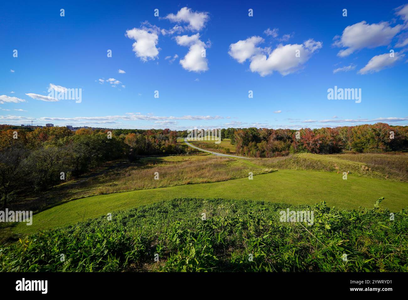 The view from The Great Temple Mound at Ocmulgee Mounds National ...