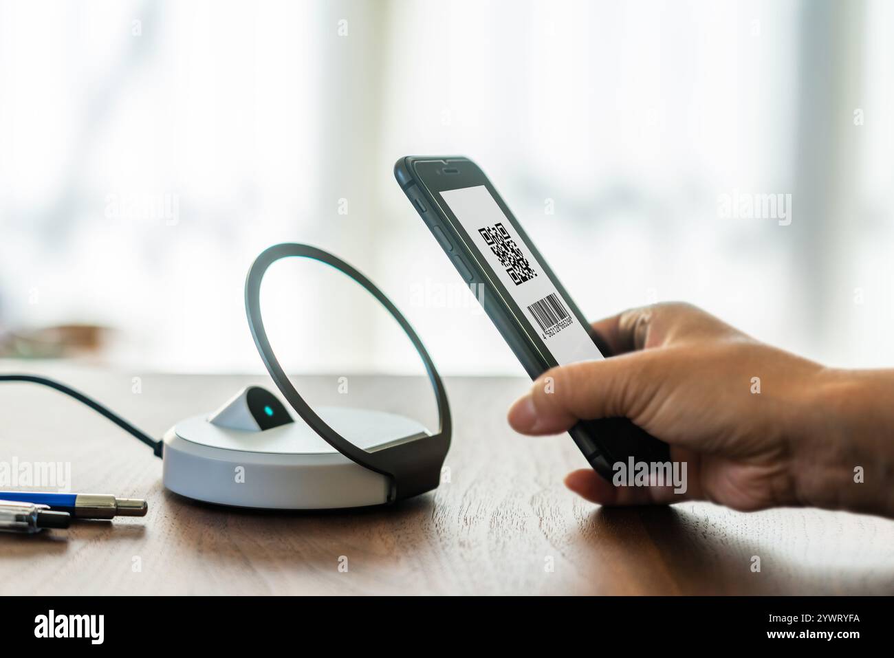 Smartphone payment, cashless, QR code payment, barcode, Pay, mobile ...