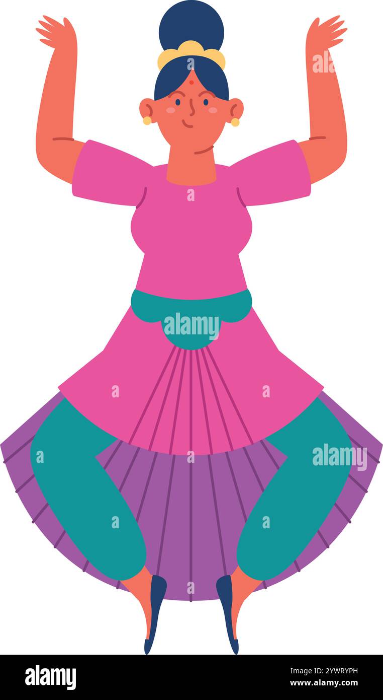 indian woman kathak folk dance Stock Vector Image & Art - Alamy