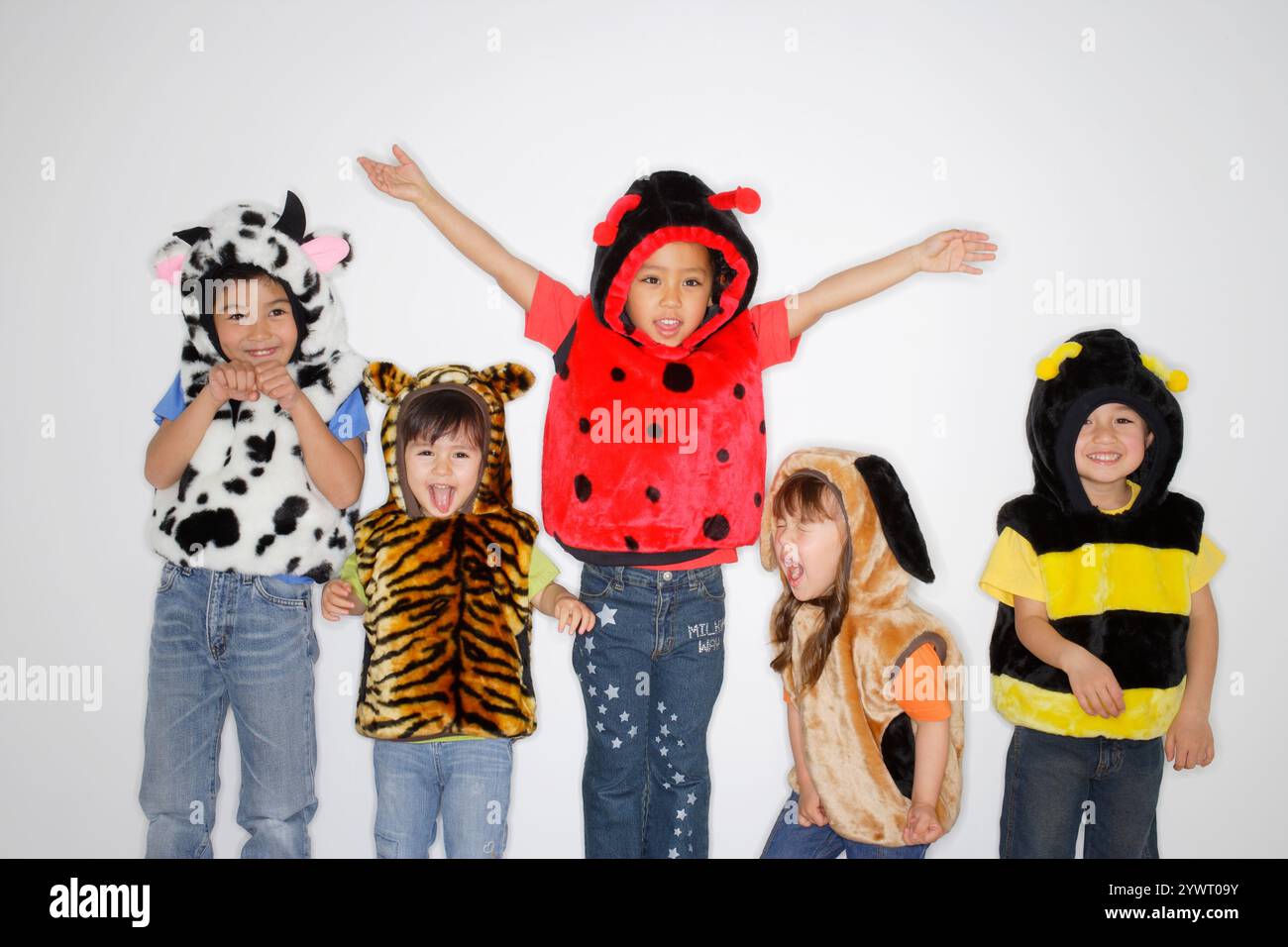 Five children dressed as animals Stock Photo - Alamy