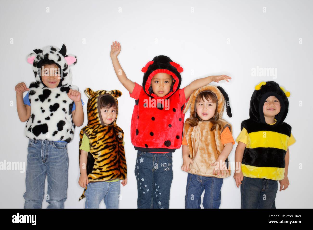 Five children dressed as animals Stock Photo - Alamy