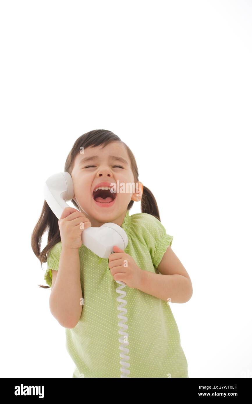 Girl making a telephone call Stock Photo - Alamy