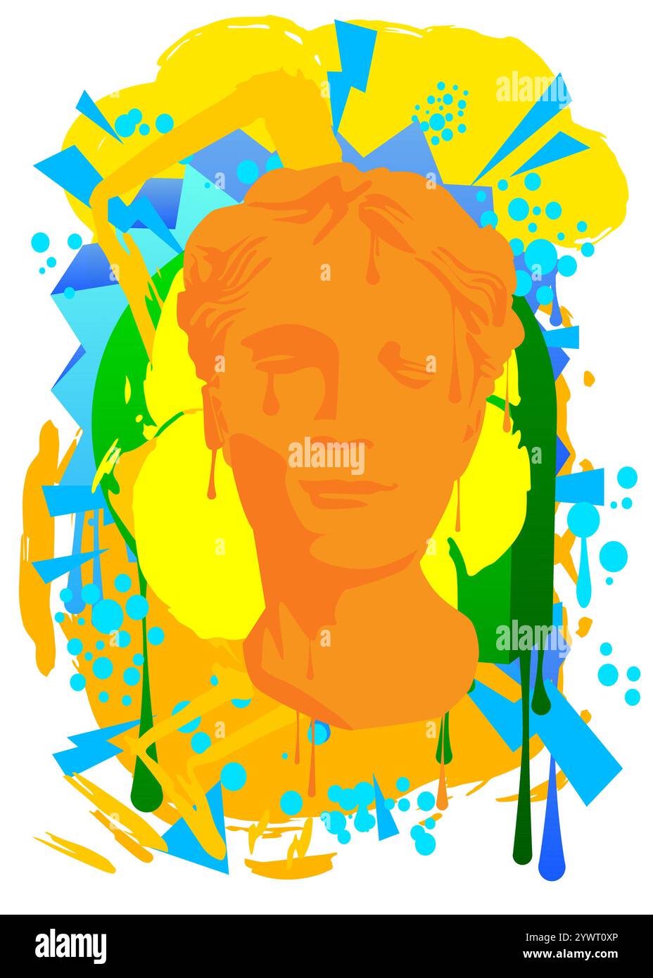 Head Statue Graffiti tag. Abstract modern street art decoration ...