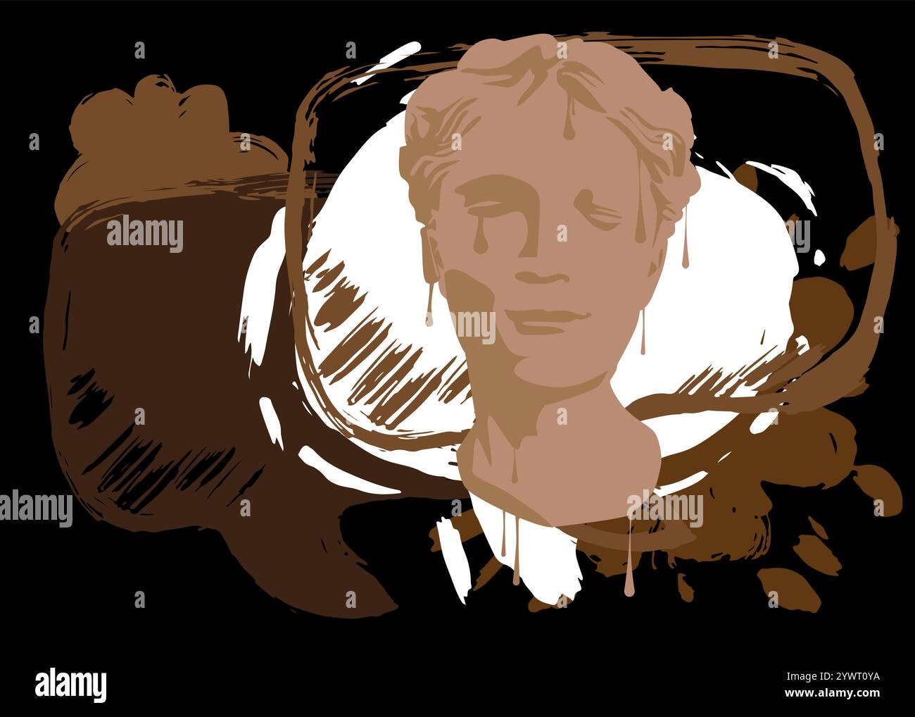 Head Statue Graffiti tag. Abstract modern street art decoration ...