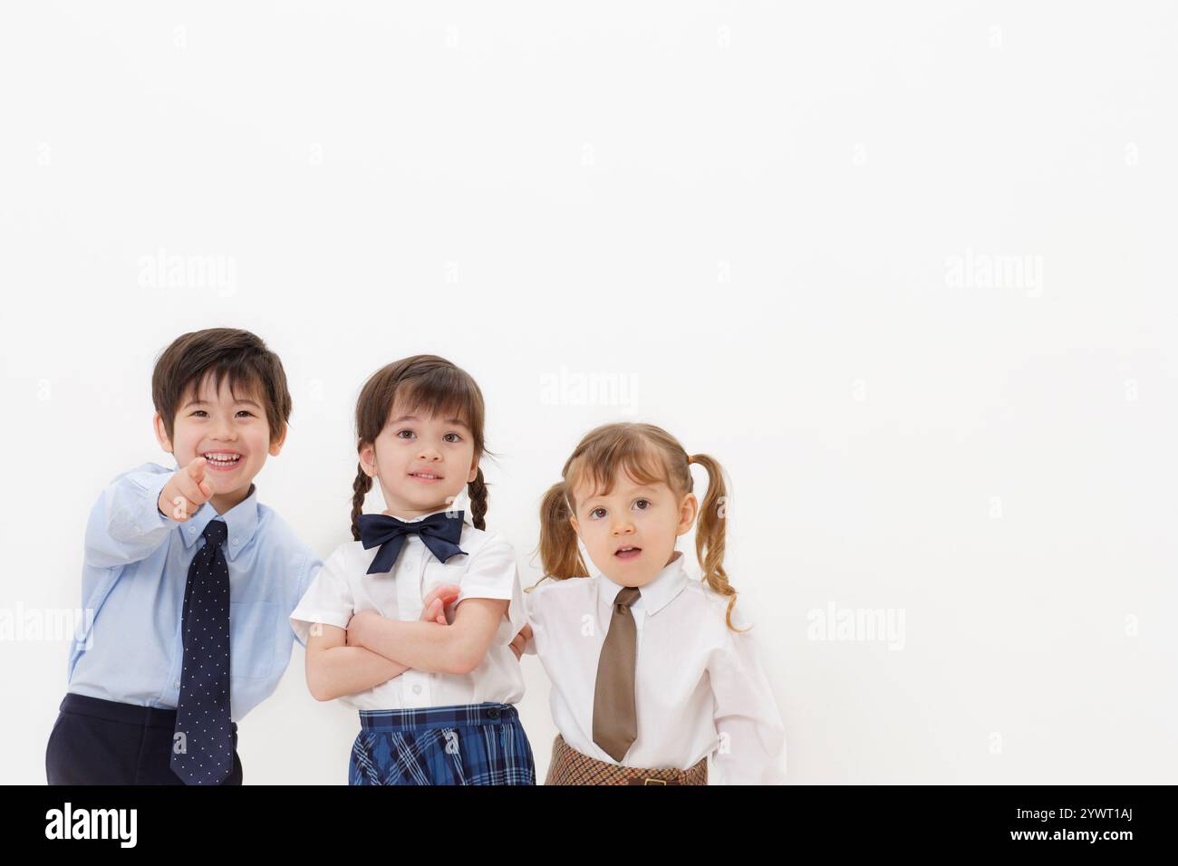 Half boys and girls in school uniform Stock Photo - Alamy