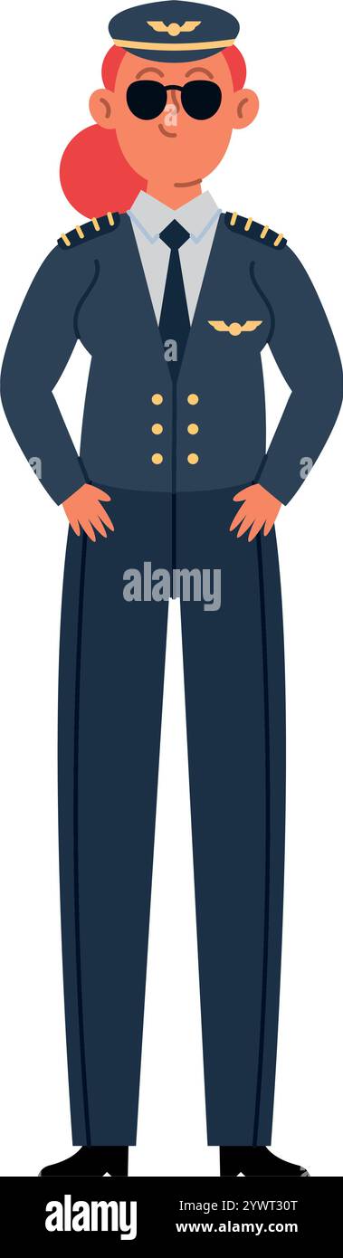 Woman pilot in aviation Stock Vector Images - Alamy