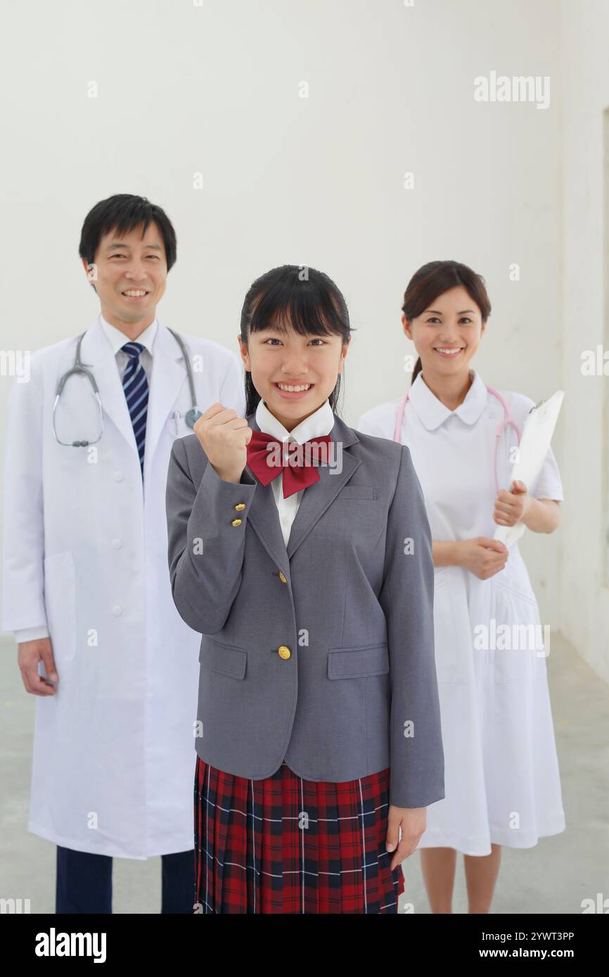 Doctor, nurse and student aspiring to a career in medicine Stock Photo ...