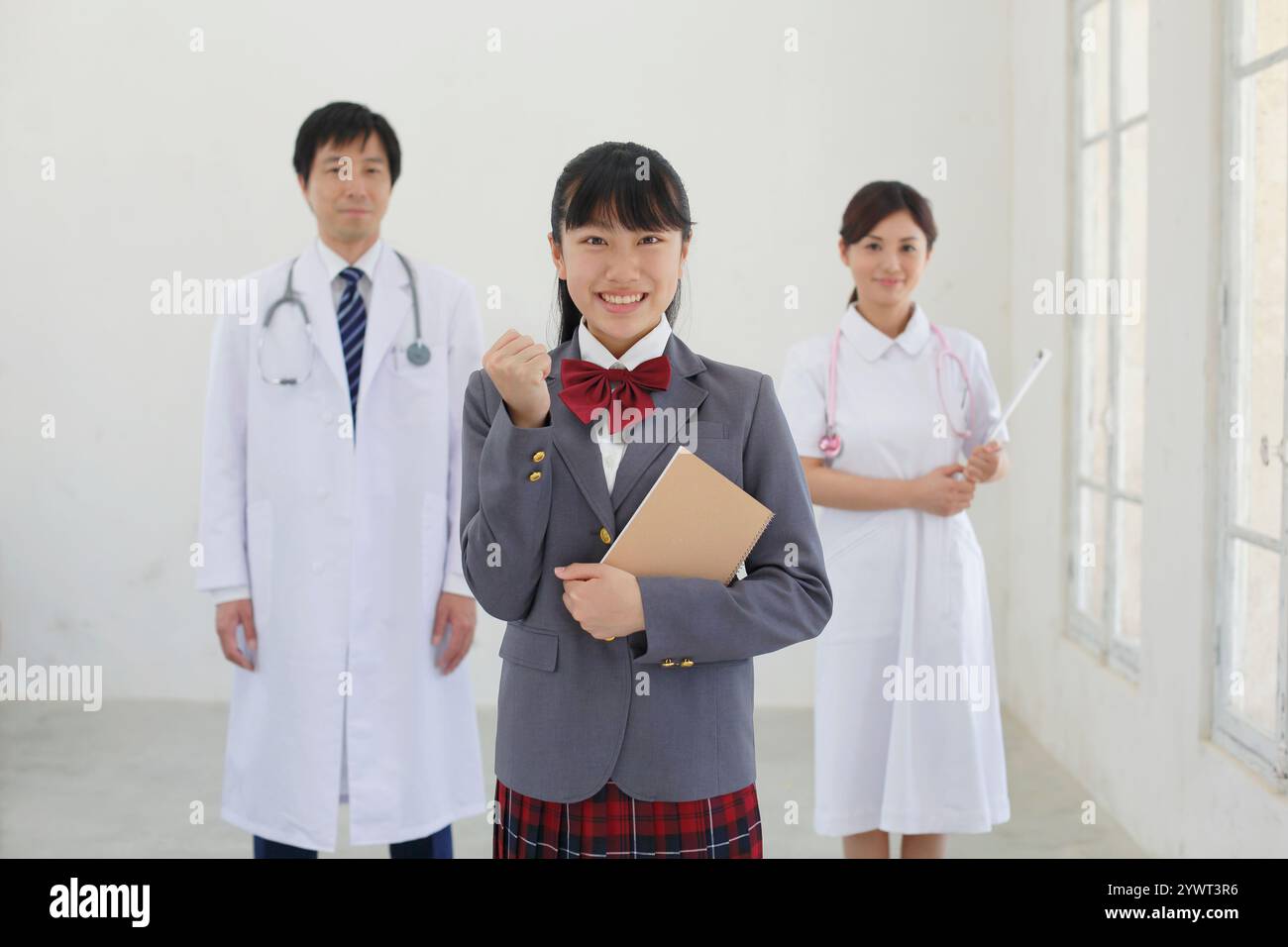 Doctor, nurse and student aspiring to a career in medicine Stock Photo ...