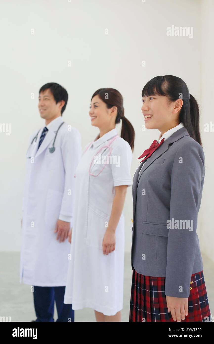 Doctor, nurse and student aspiring to a career in medicine Stock Photo ...