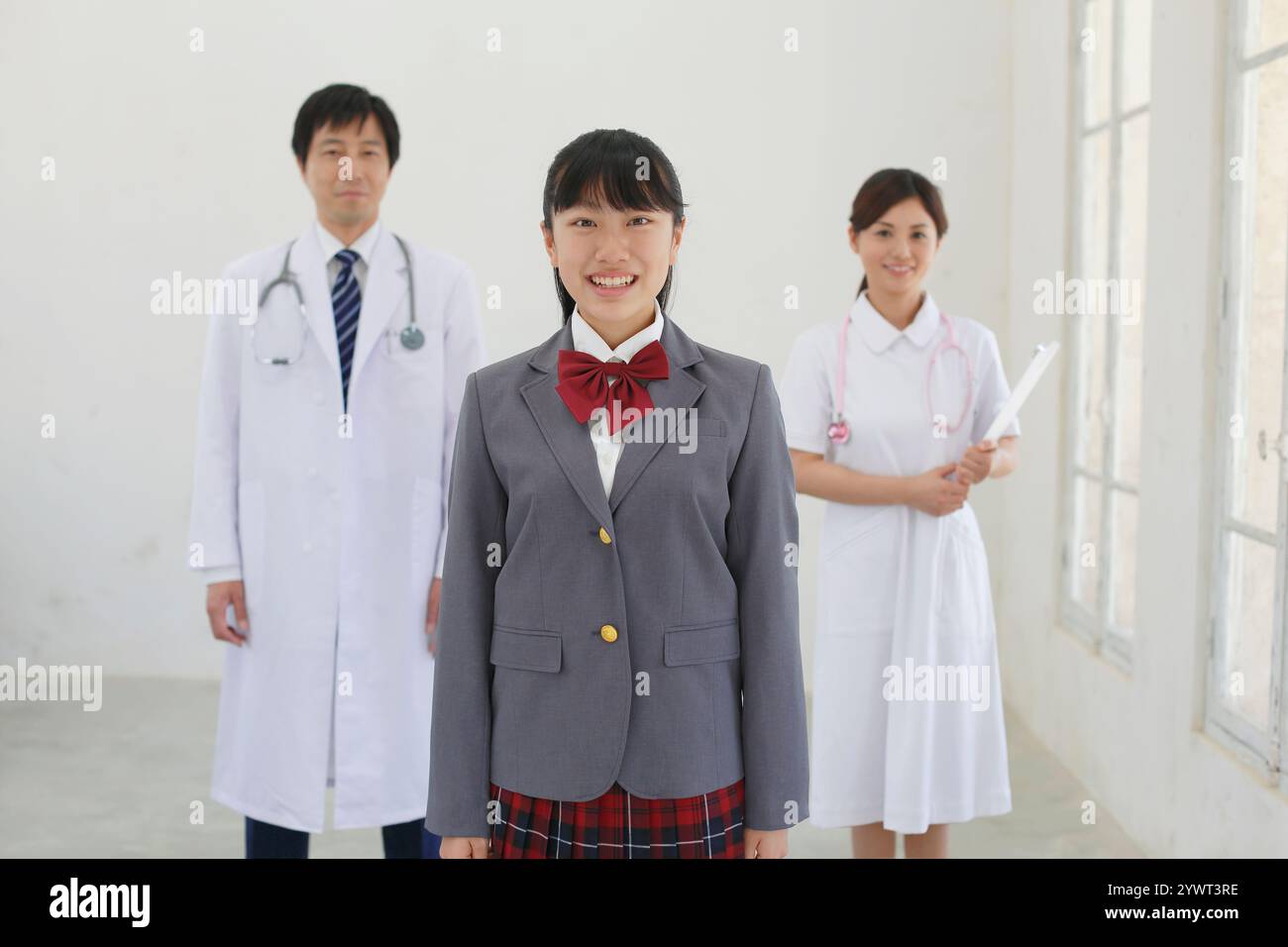 Doctor, nurse and student aspiring to a career in medicine Stock Photo ...