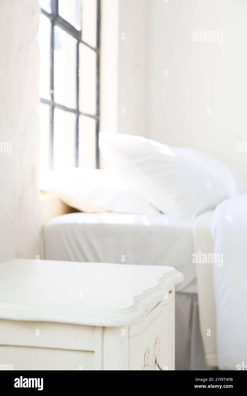 Bedroom with big window backgrounds for compositing Stock Photo - Alamy