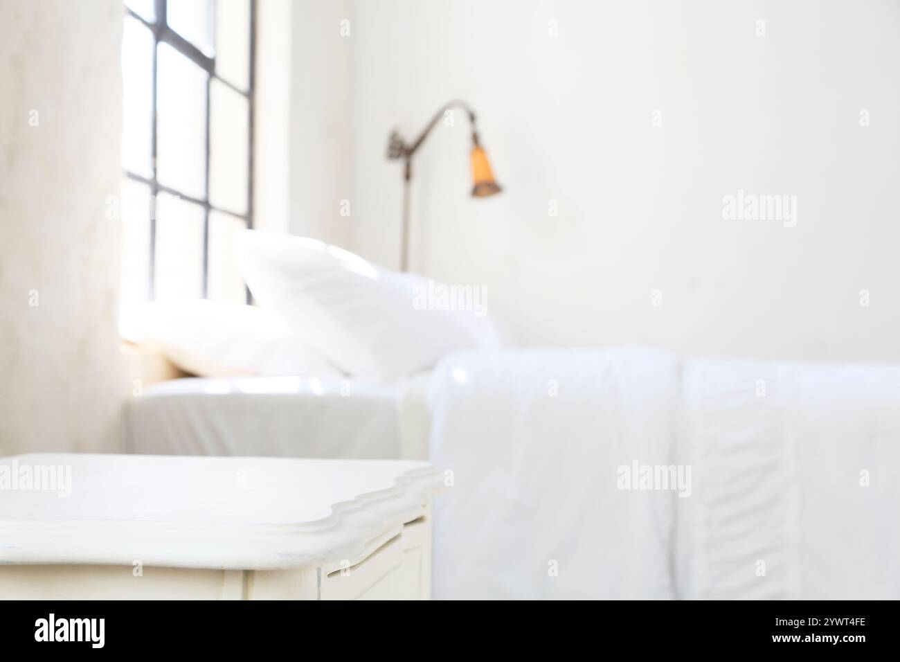 Bedroom with big window backgrounds for compositing Stock Photo - Alamy