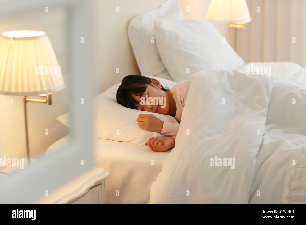 Black girl sleeping in bed hi-res stock photography and images - Alamy