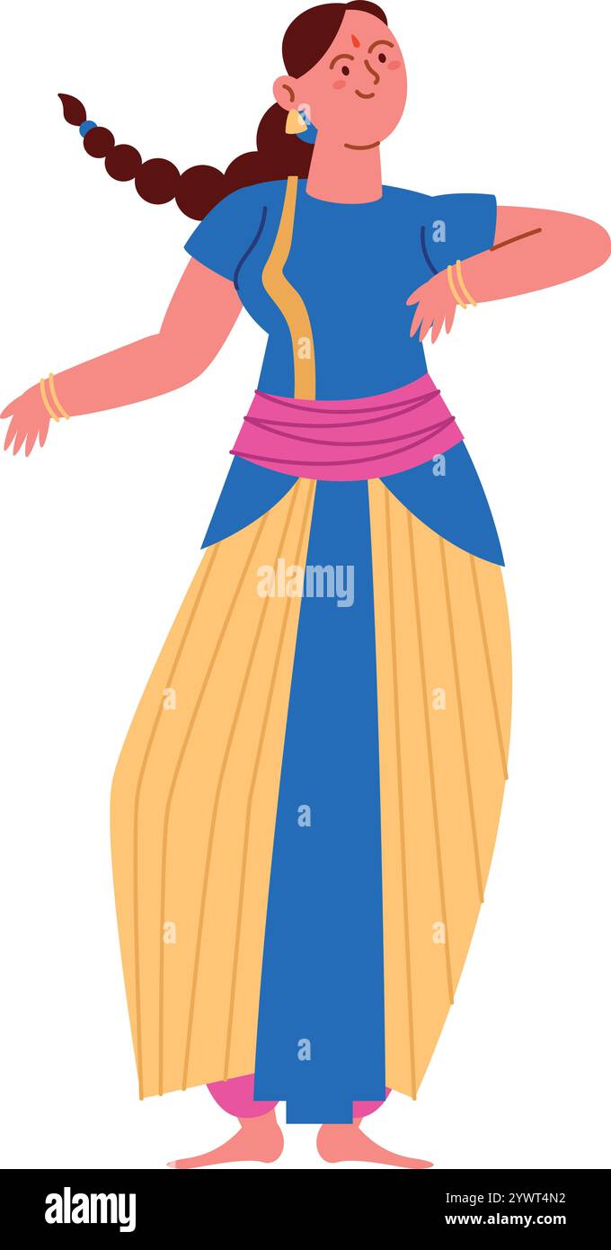 indian classical dancer bharatanatyam Stock Vector Image & Art - Alamy