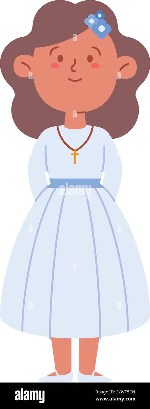 girl her first communion Stock Vector Image & Art - Alamy