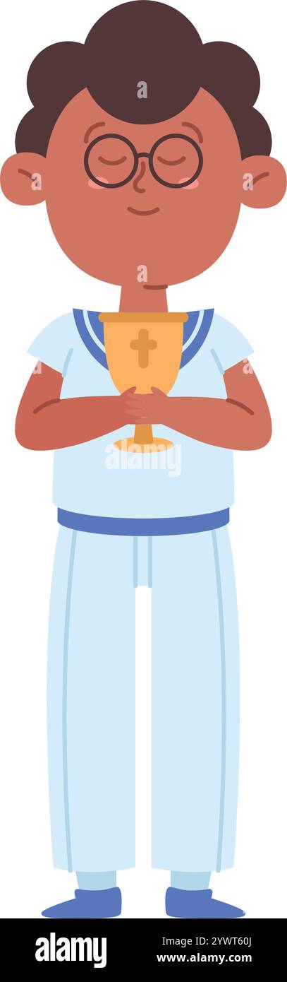 boy with first communion chalice Stock Vector Image & Art - Alamy