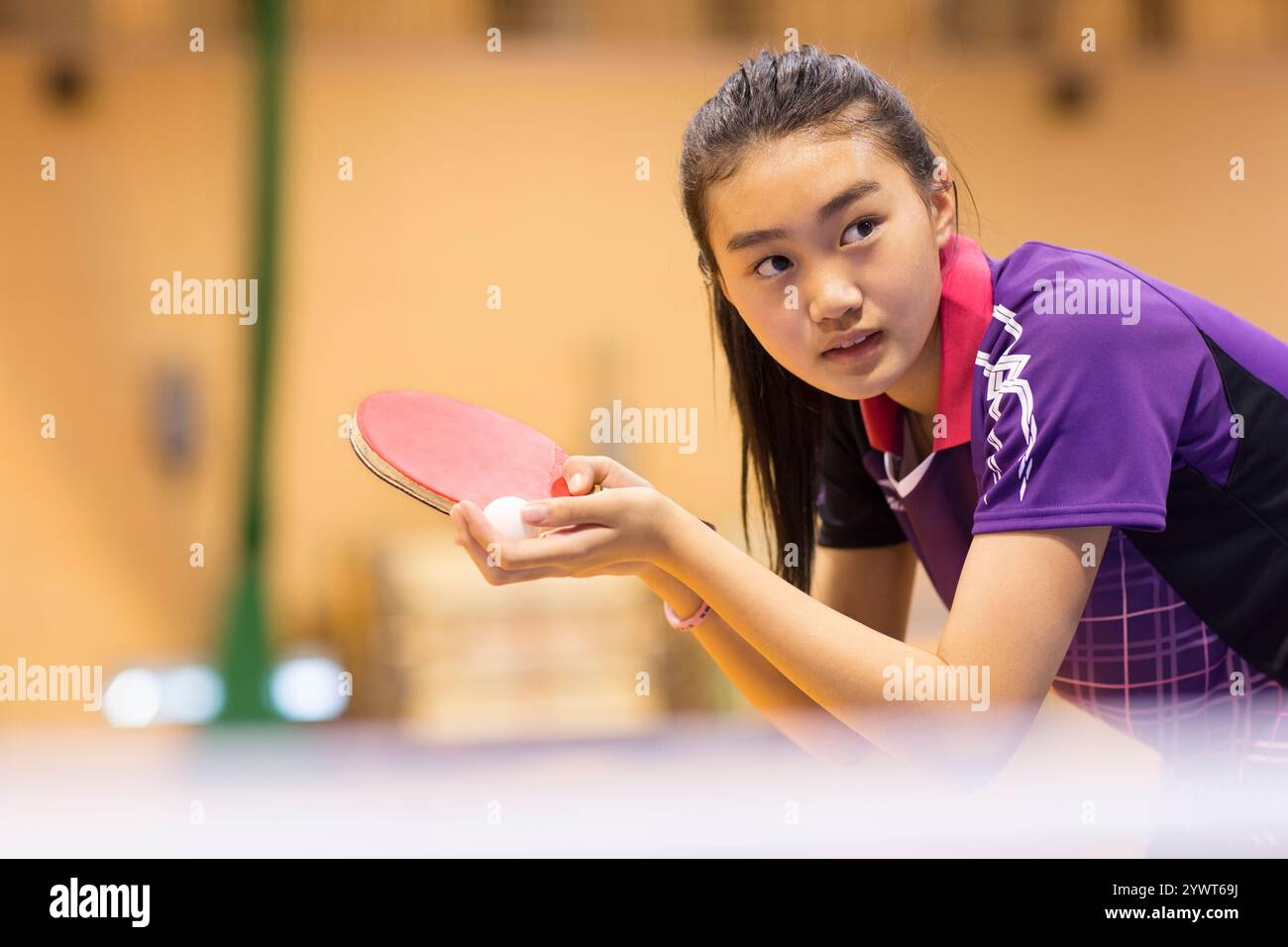 Female students playing table tennis Stock Photo - Alamy