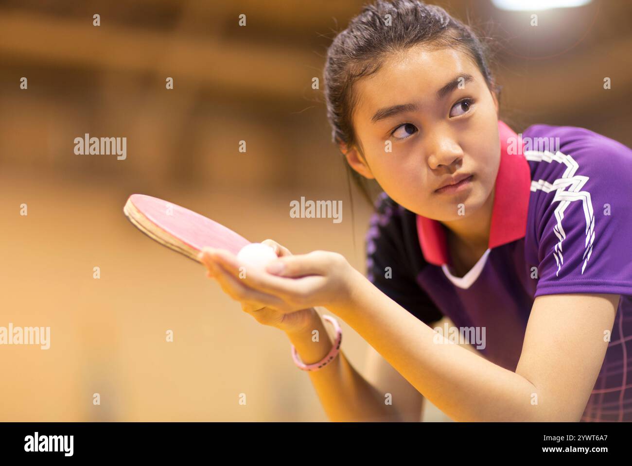 Female students playing table tennis Stock Photo - Alamy