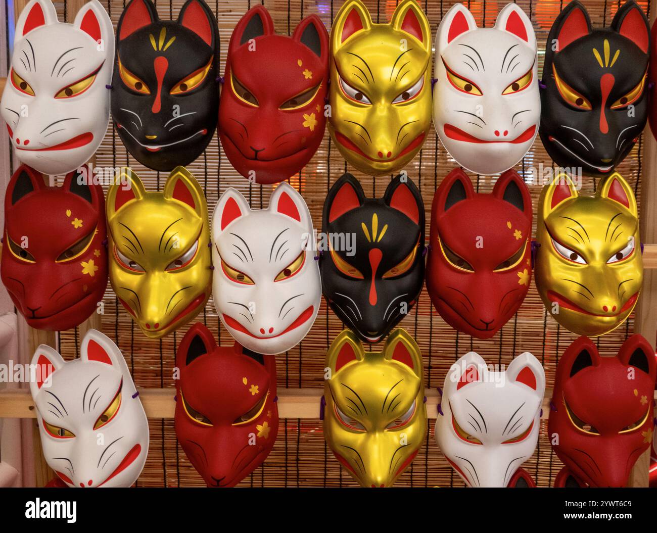 Japanese Kitsune fox masks for sale at a store in Asakusa Tokyo Japan ...
