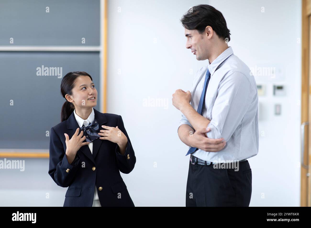 High school student talking hi-res stock photography and images - Alamy