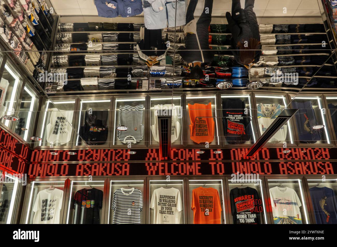 Inside the clothing retail store of UNIQLO in the Asakusa Taito-ku ...