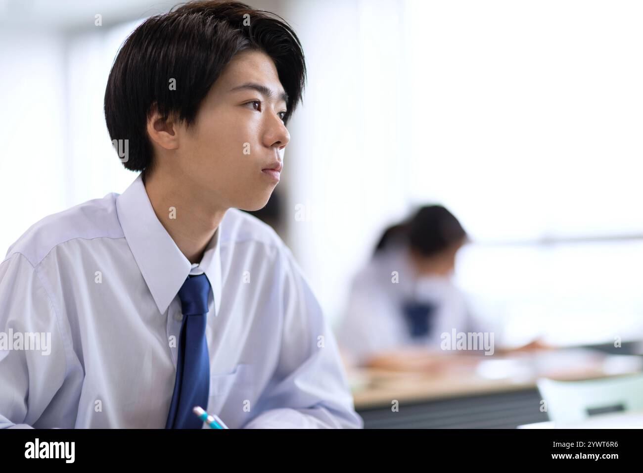Male high school students taking classes Stock Photo - Alamy