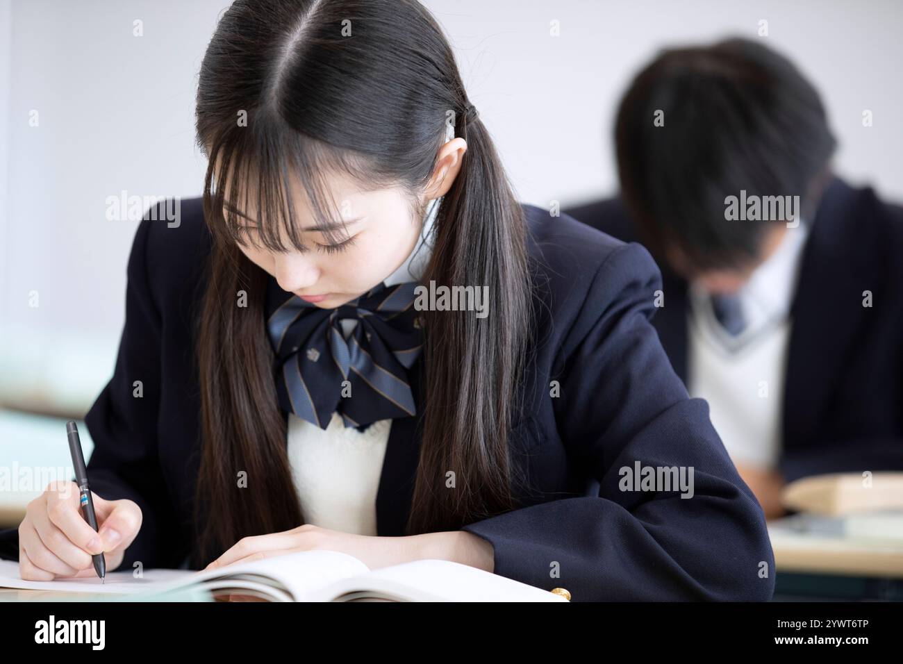 Female high school students during class Stock Photo - Alamy
