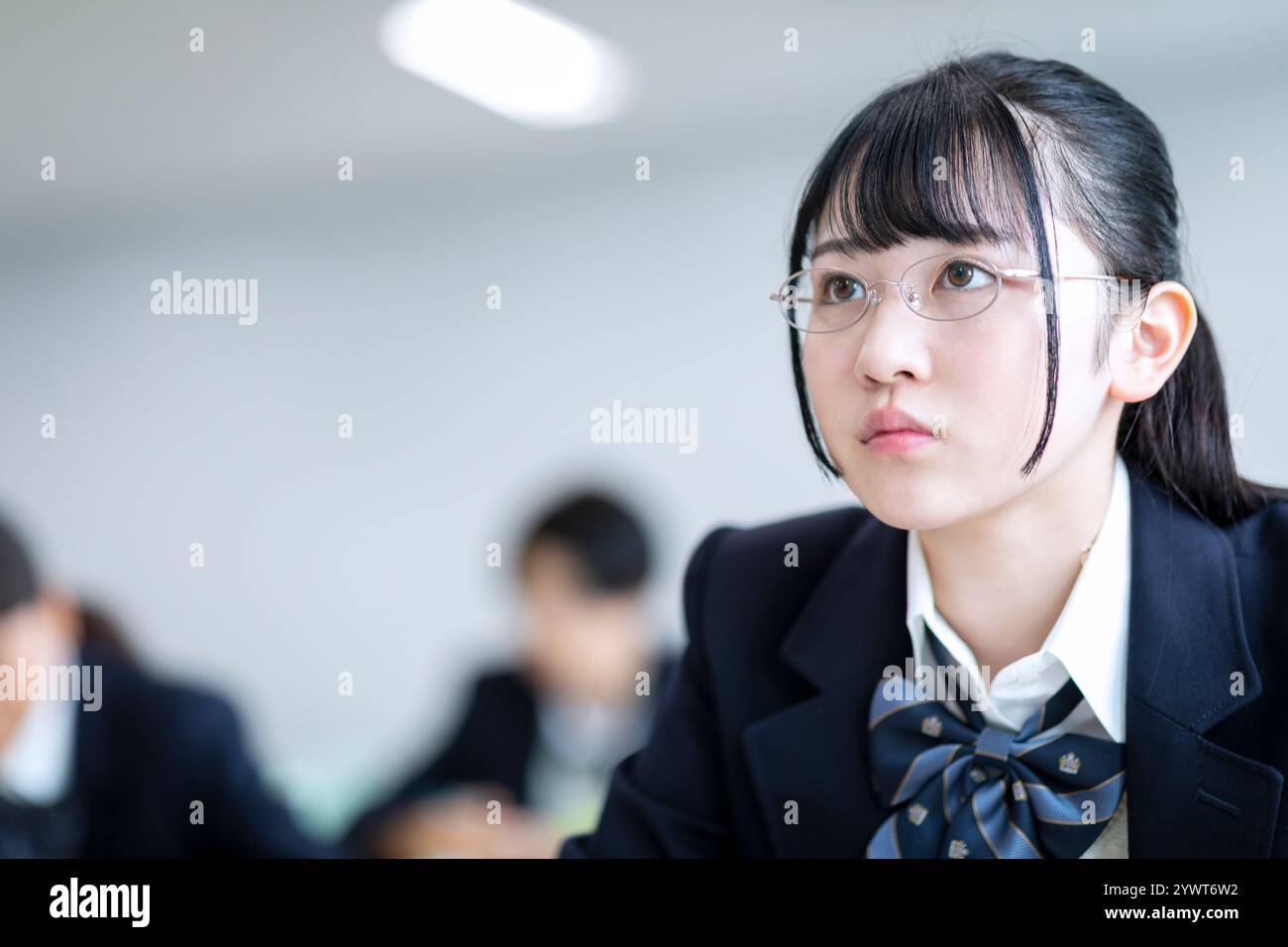 Female high school students during class Stock Photo - Alamy