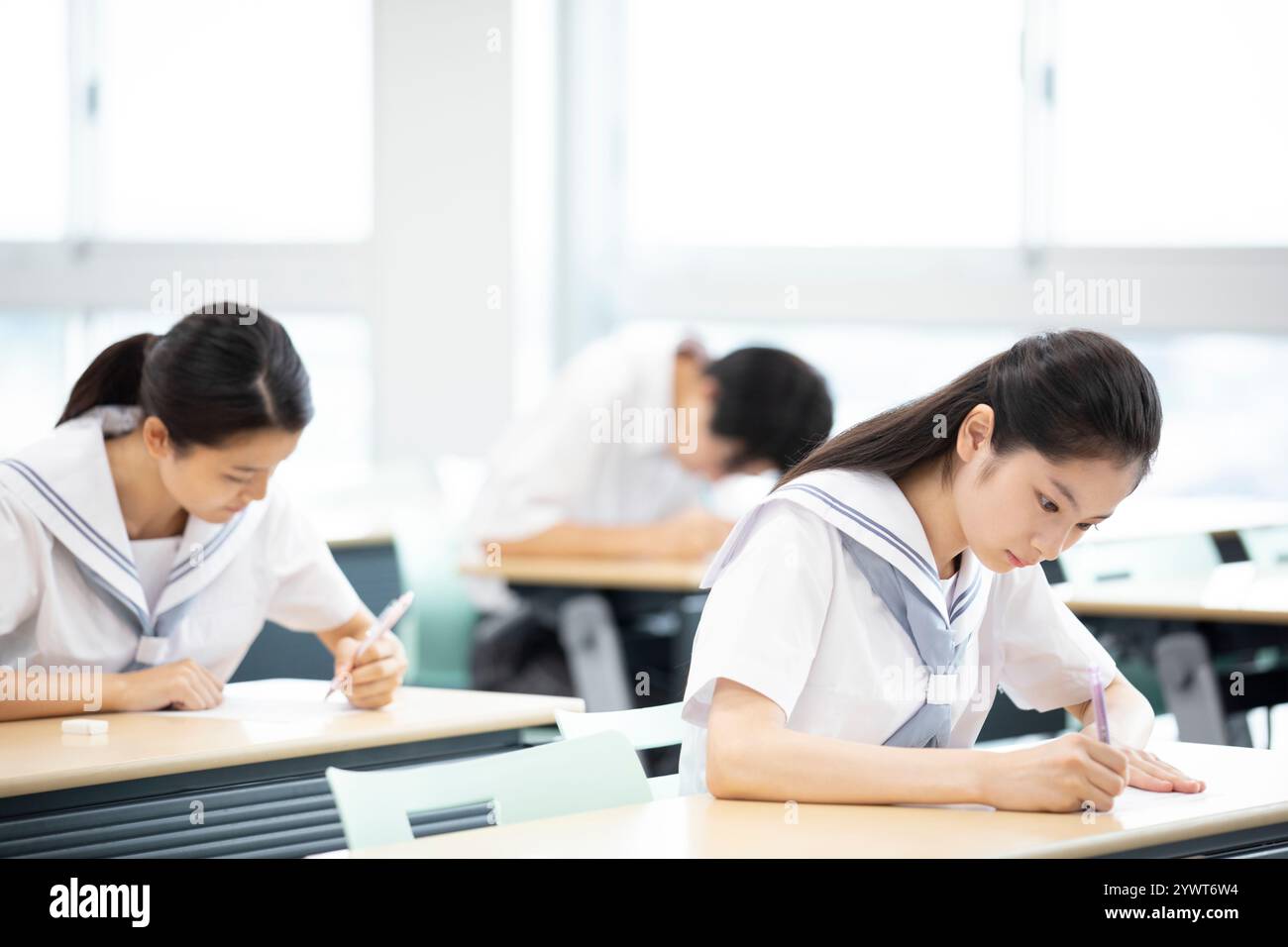 High school students taking a test Stock Photo - Alamy