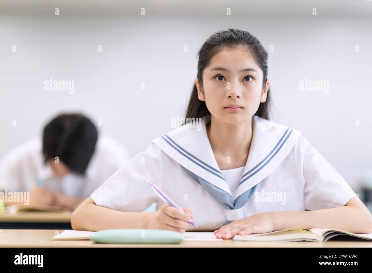 Female high school students during class Stock Photo - Alamy