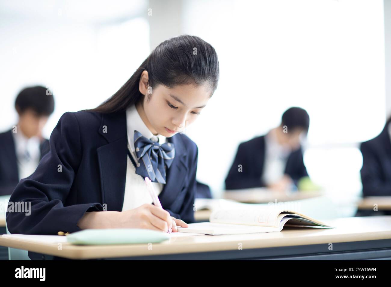 Female high school students during class Stock Photo - Alamy