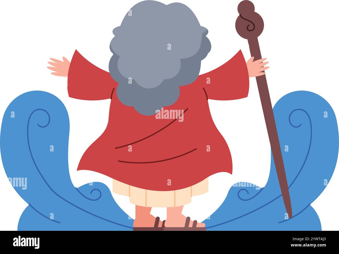 cartoon moses parting red sea Stock Vector Image & Art - Alamy