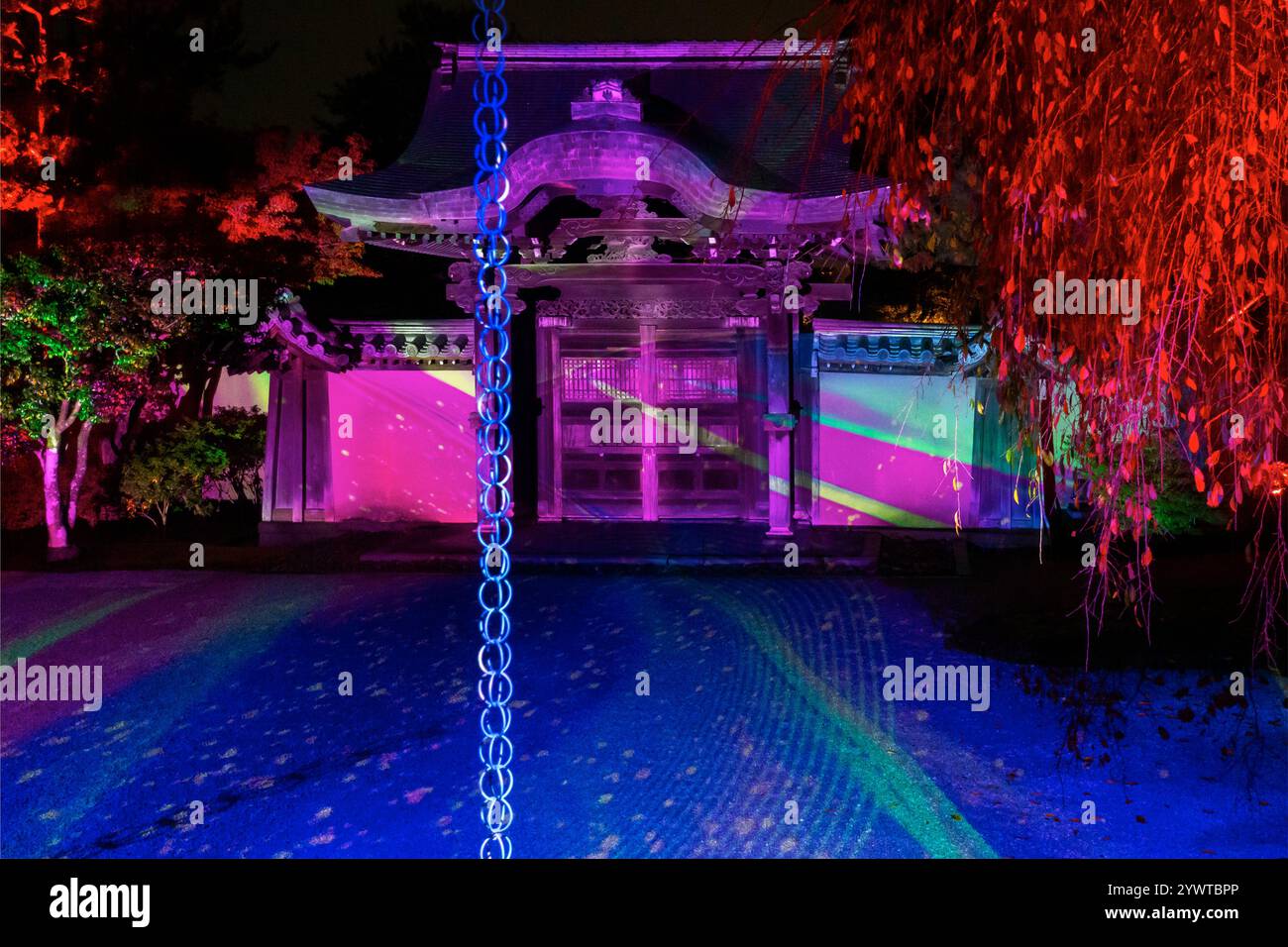 Autumn night time light show at the Kodaiji Temple in Kyoto Japan Stock ...