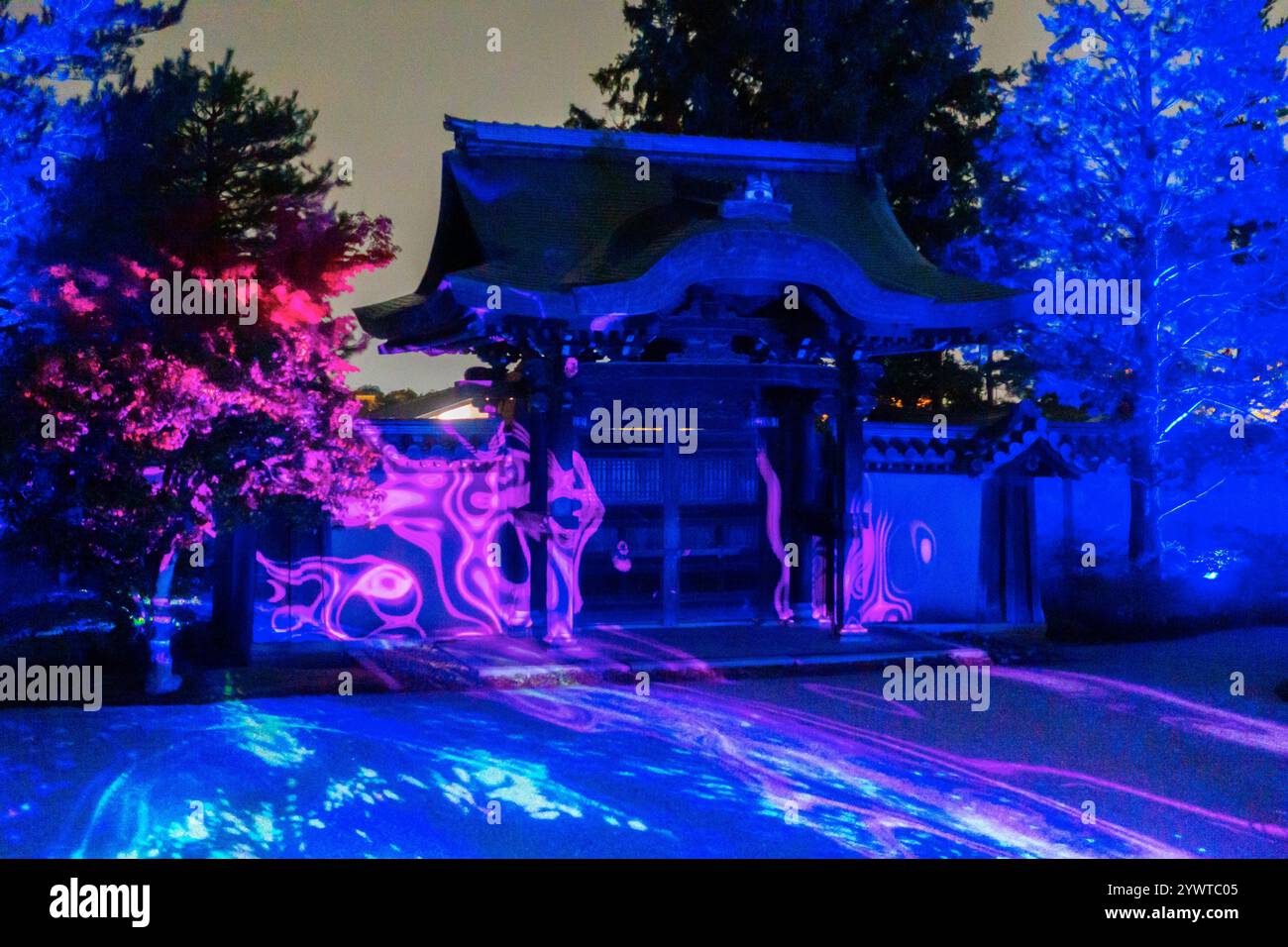 Autumn night time light show at the Kodaiji Temple in Kyoto Japan Stock ...