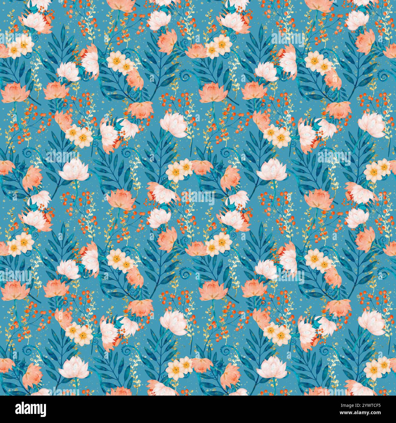 This vibrant floral design showcases colorful blossoms and elegant ...