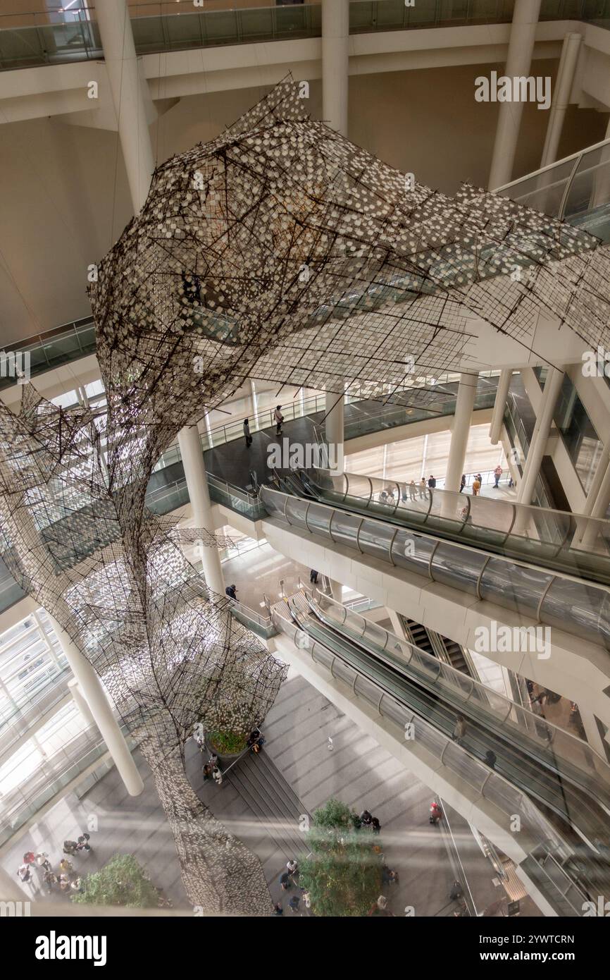 Inside indoor indoors interior stairs ramps escalators many floors hi ...