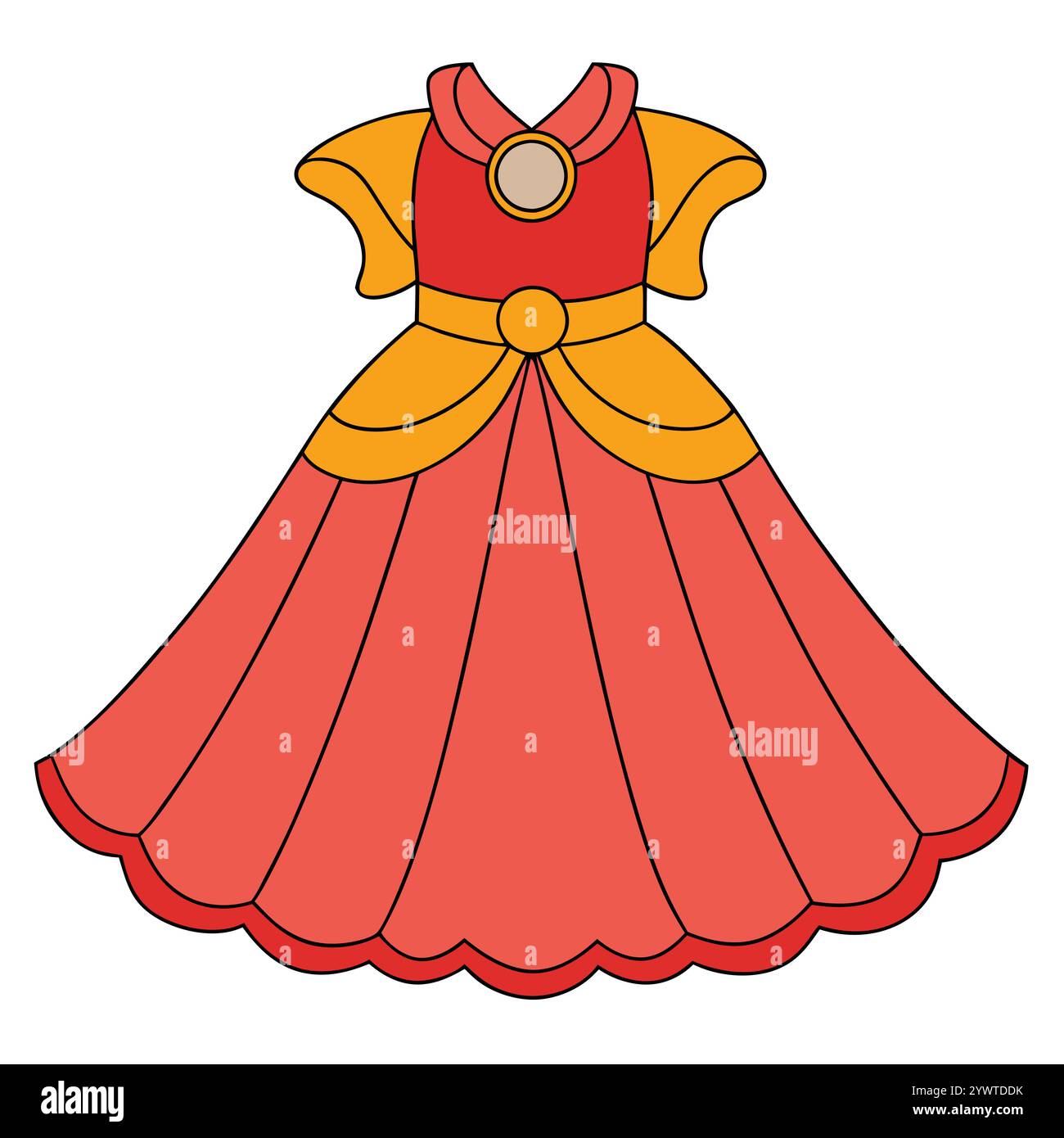 Regal Flowing Gown Dress for Girls Modern Fashion Vector Art Design ...