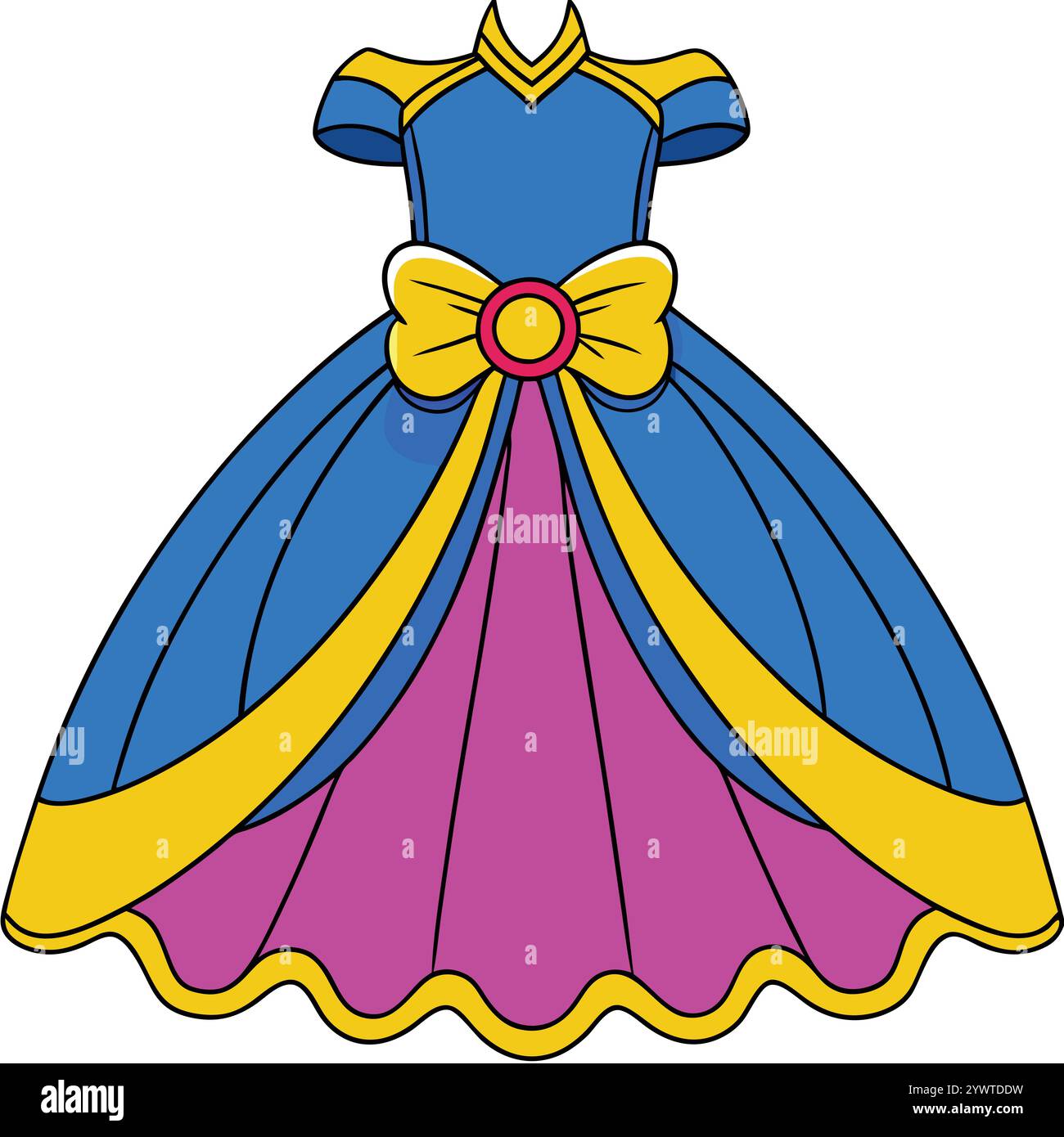 Regal Flowing Gown Dress for Girls Modern Fashion Vector Art Design ...