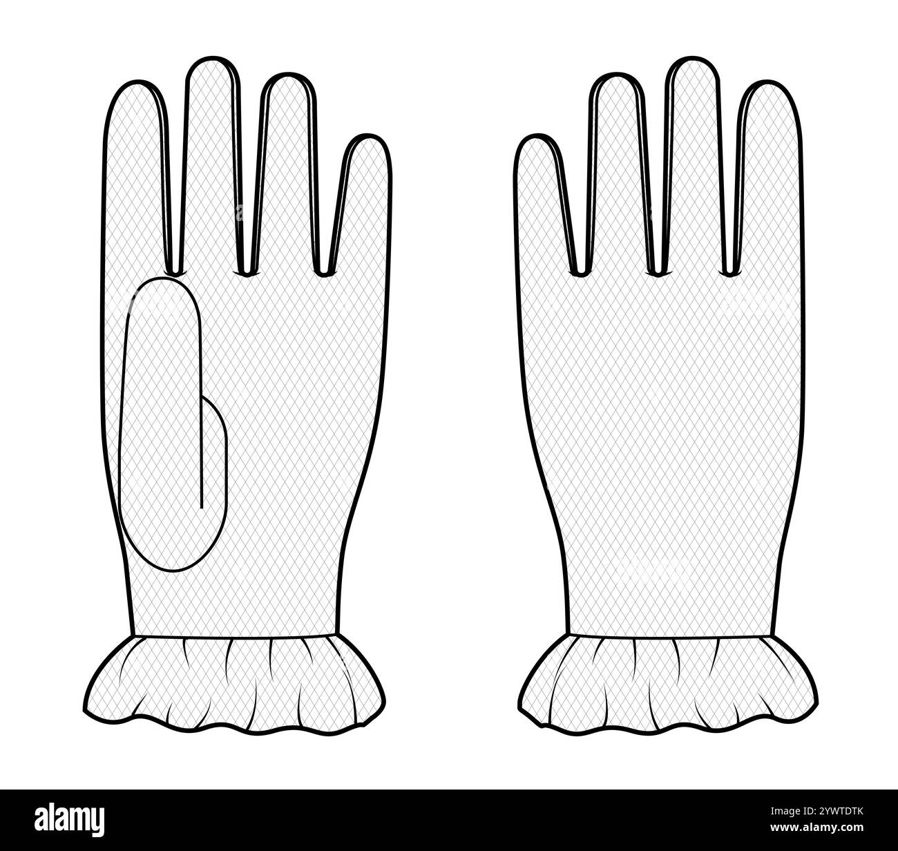 Lace Ruffled Gloves Wrist Length Fashion Hand Accessory Clothing