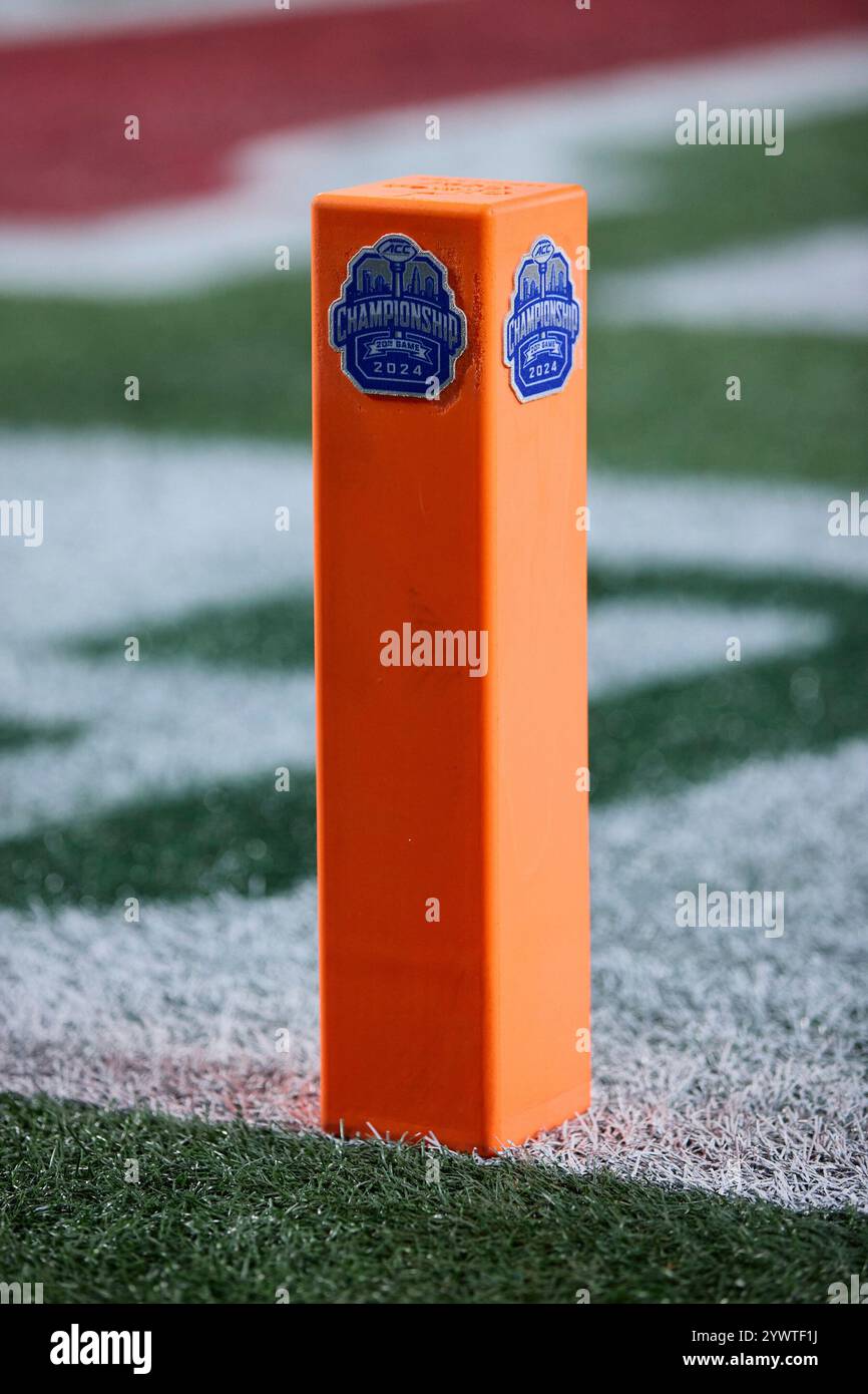 An image of a pilon in the end zone during the ACC Football ...
