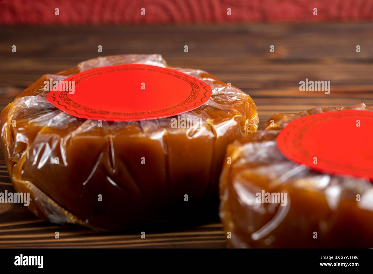 Chinese New Year rice cake or Nian Gao on the table. Also popular as ...