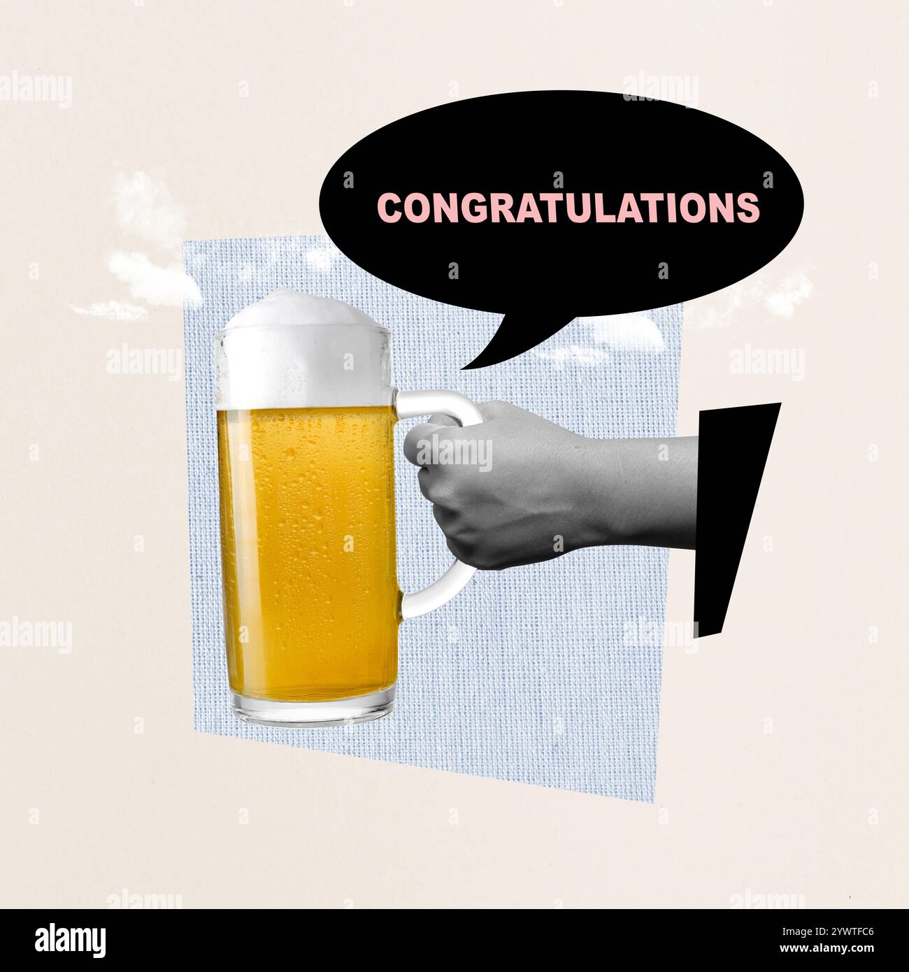 A human hand holding a glass of beer for cheers to celebrate ...