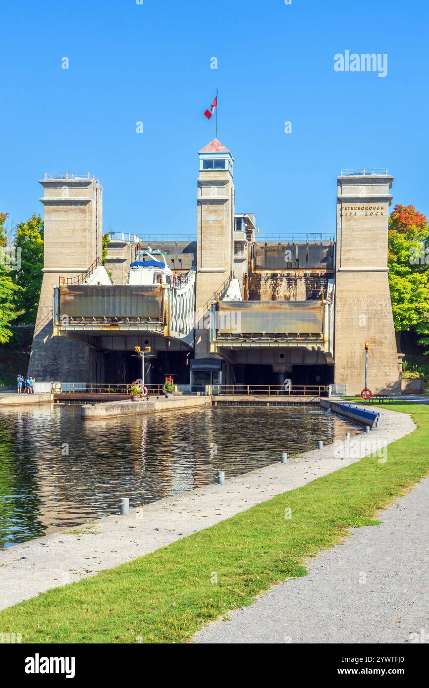 Opened in 1904, with a lift of 19.8 metres, the Peterborough Lift Lock ...
