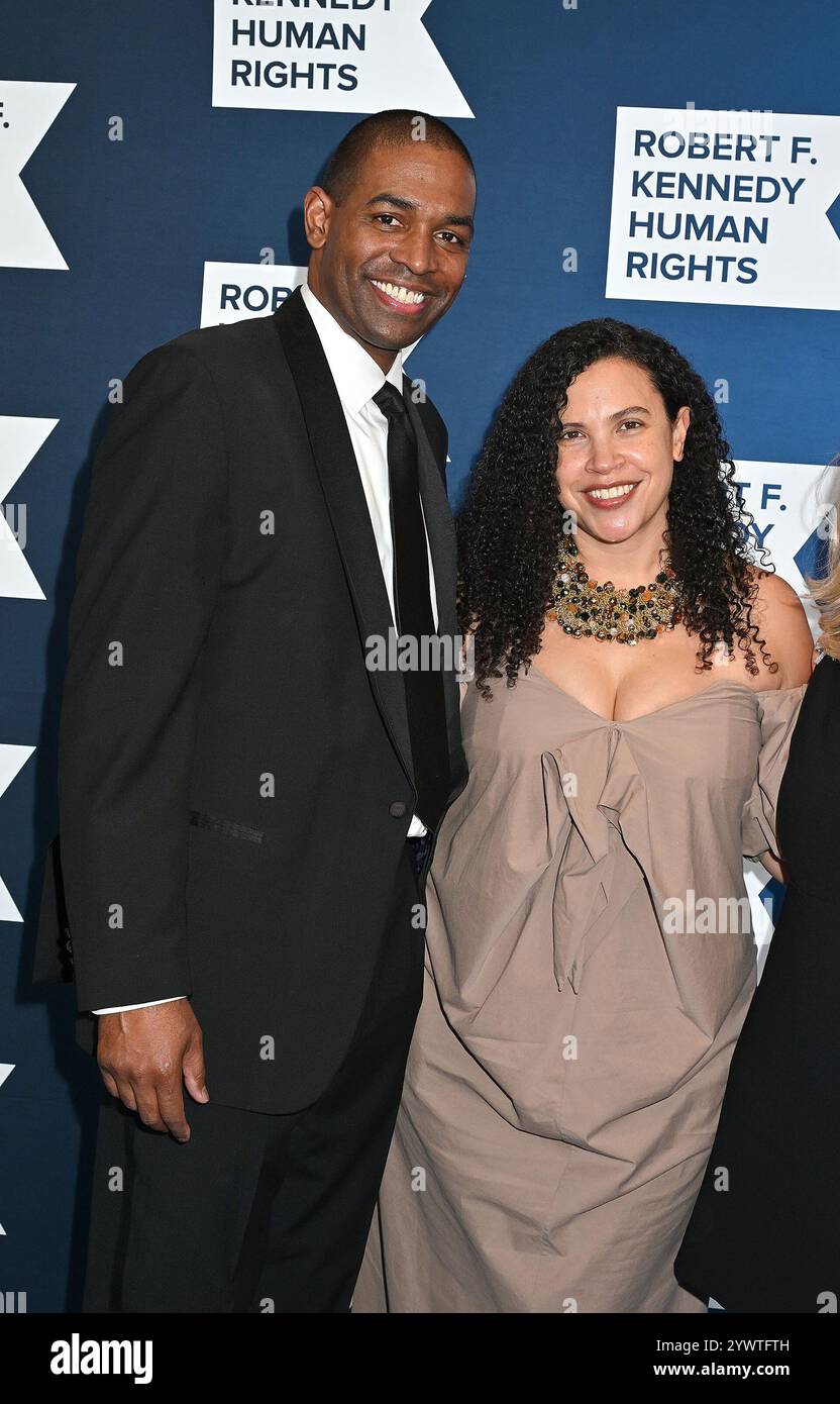 Antonio Delgado and wife Lacey Schwartz Delgado attend The RFK Human ...