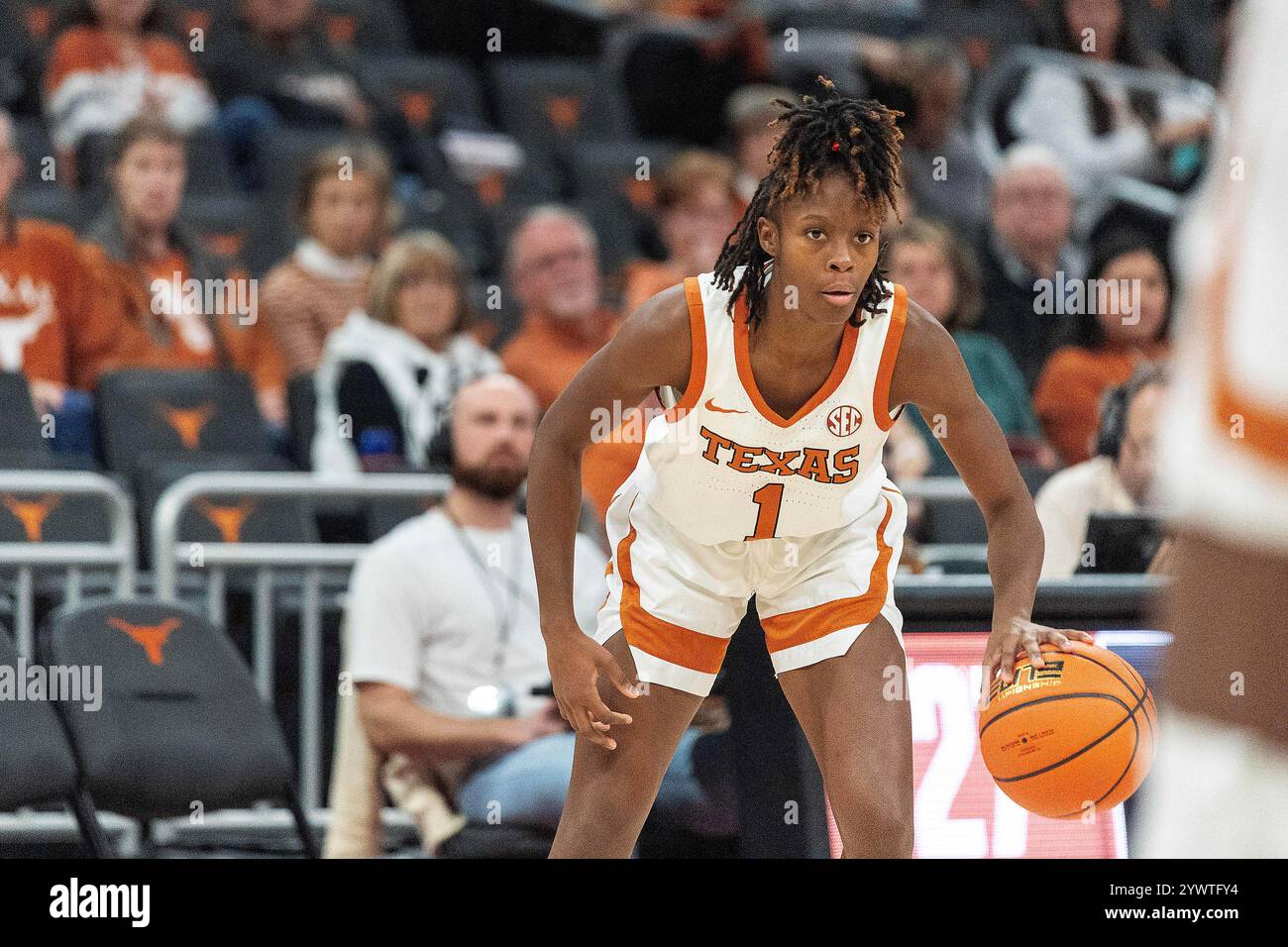 December 11, 2024: Texas Longhorns guard Bryanna Preston (1) in action ...